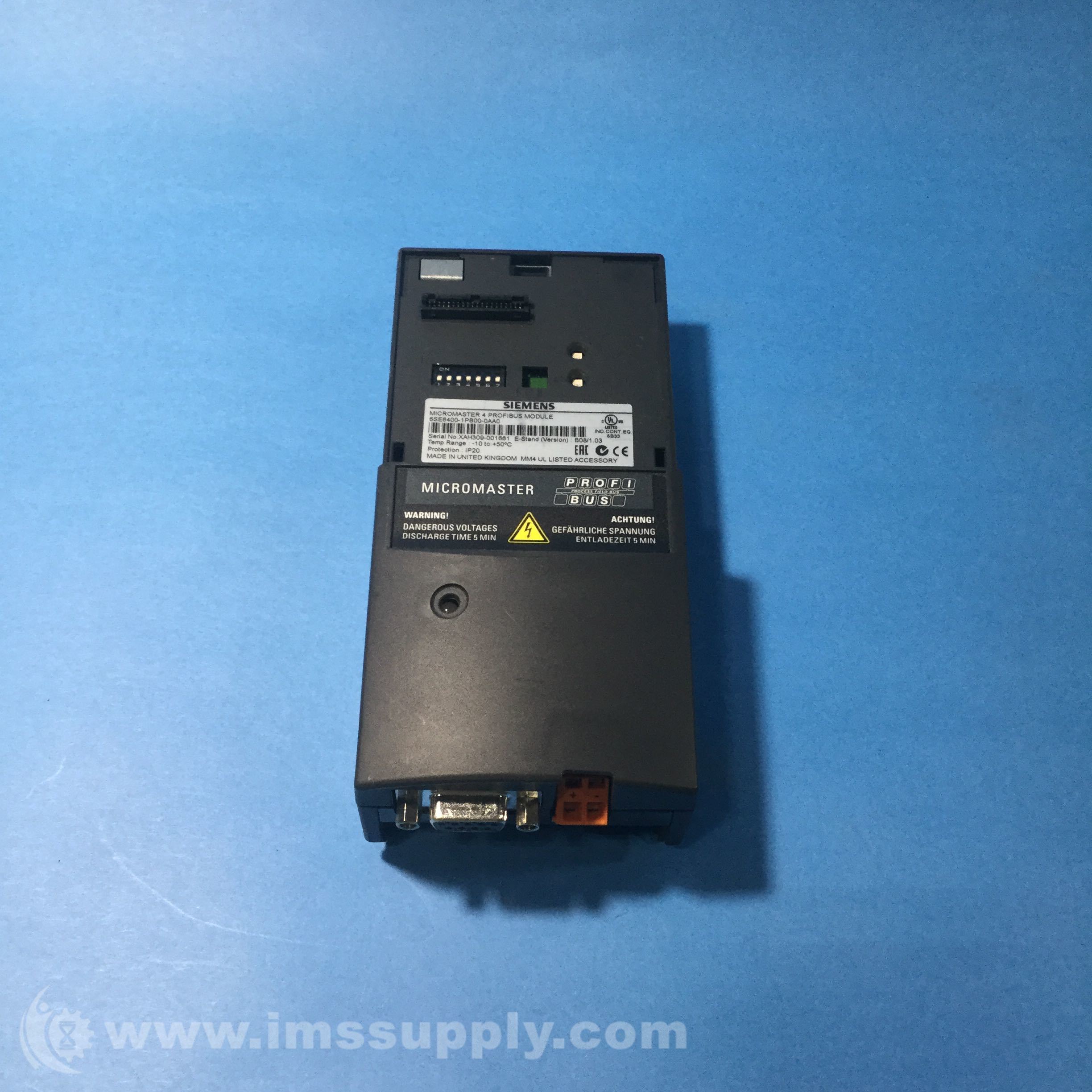 Siemens 6SE6400-1PB00-0AA0 Micromaster 4 Profibus Module - IMS Supply