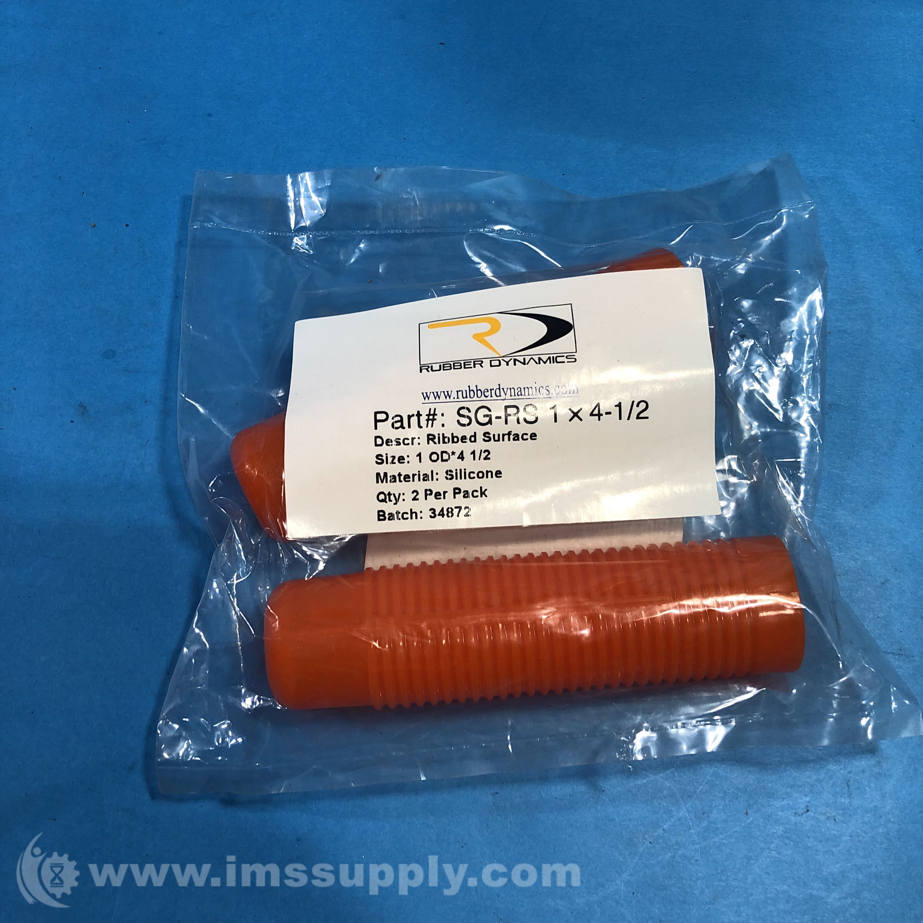 Rubber Dynamics SG-RS-1x4-1/2 Bag of 2 Ribbed Surface Grips - IMS Supply