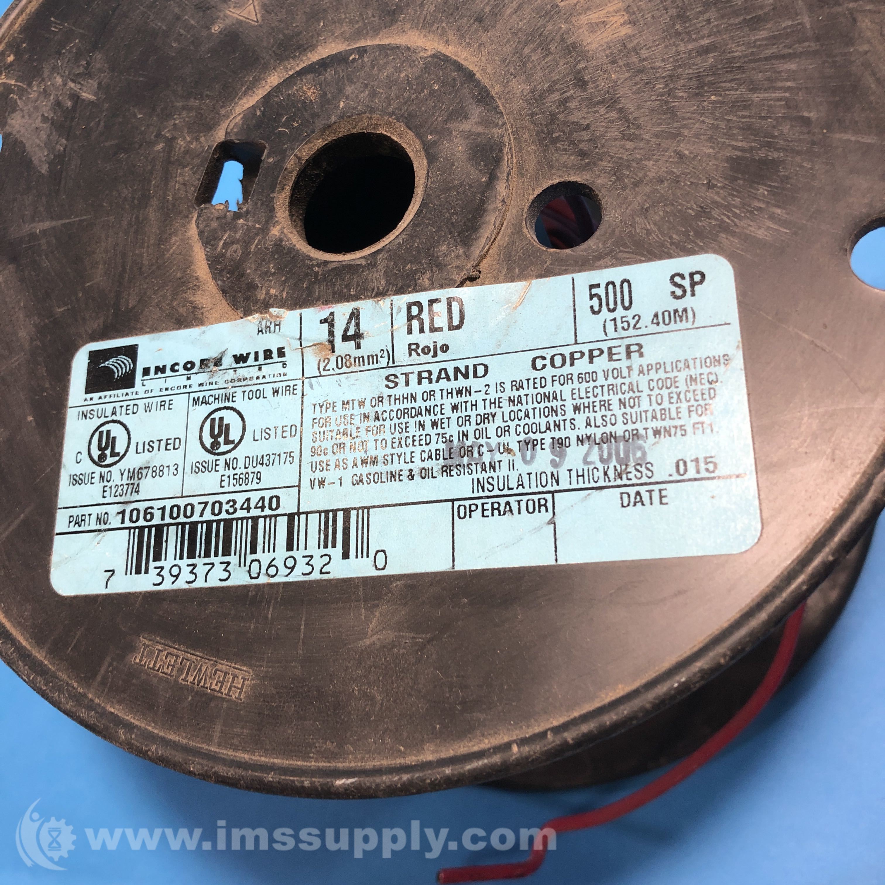 Encore Wire 106100703440 Red Machine Tool Wire, Stranded Copper - IMS ...