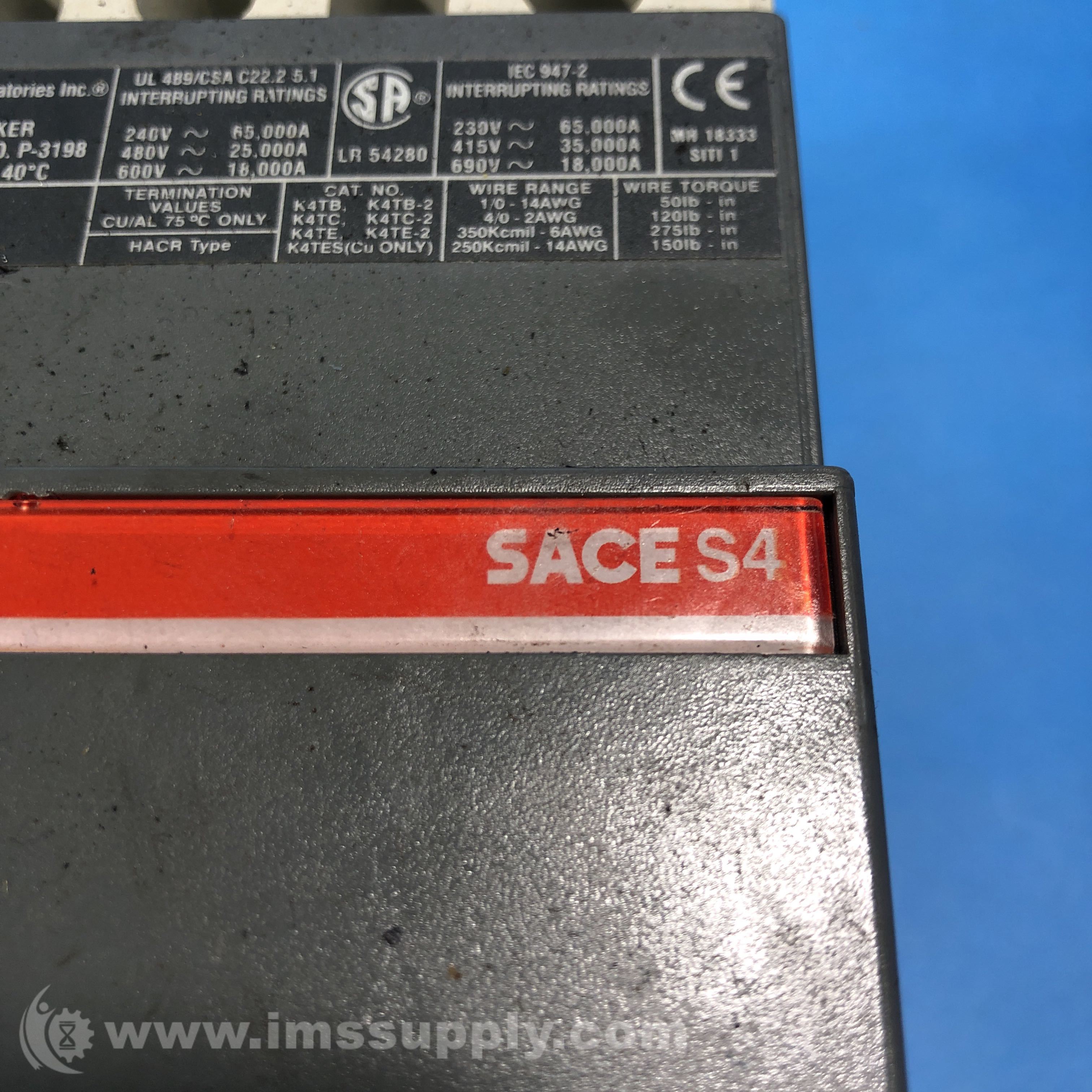 ABB SACE PR211 SaceS4 Circuit Breaker - IMS Supply