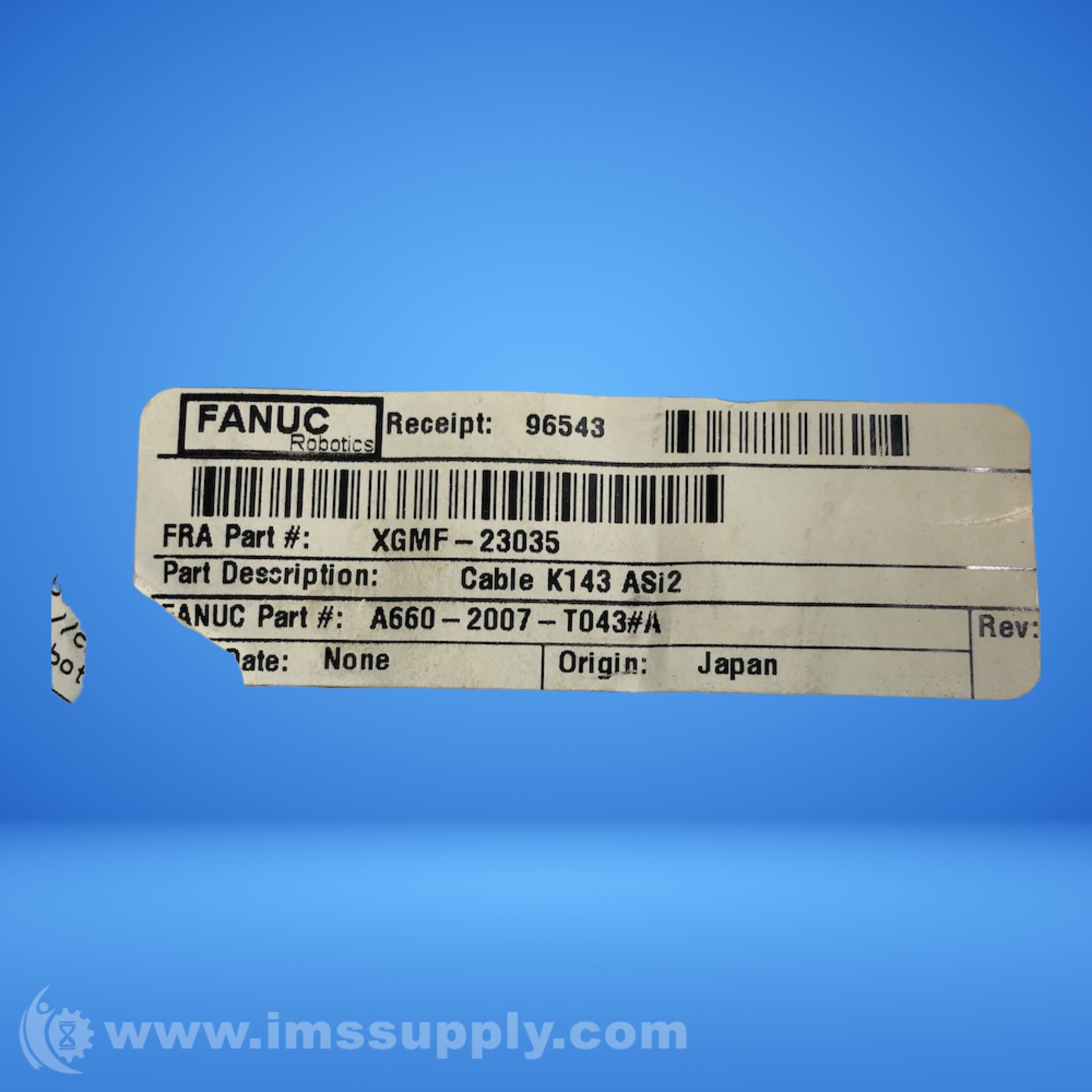 Fanuc A660-2007-T043#A Cable, K143 ASi2 - IMS Supply