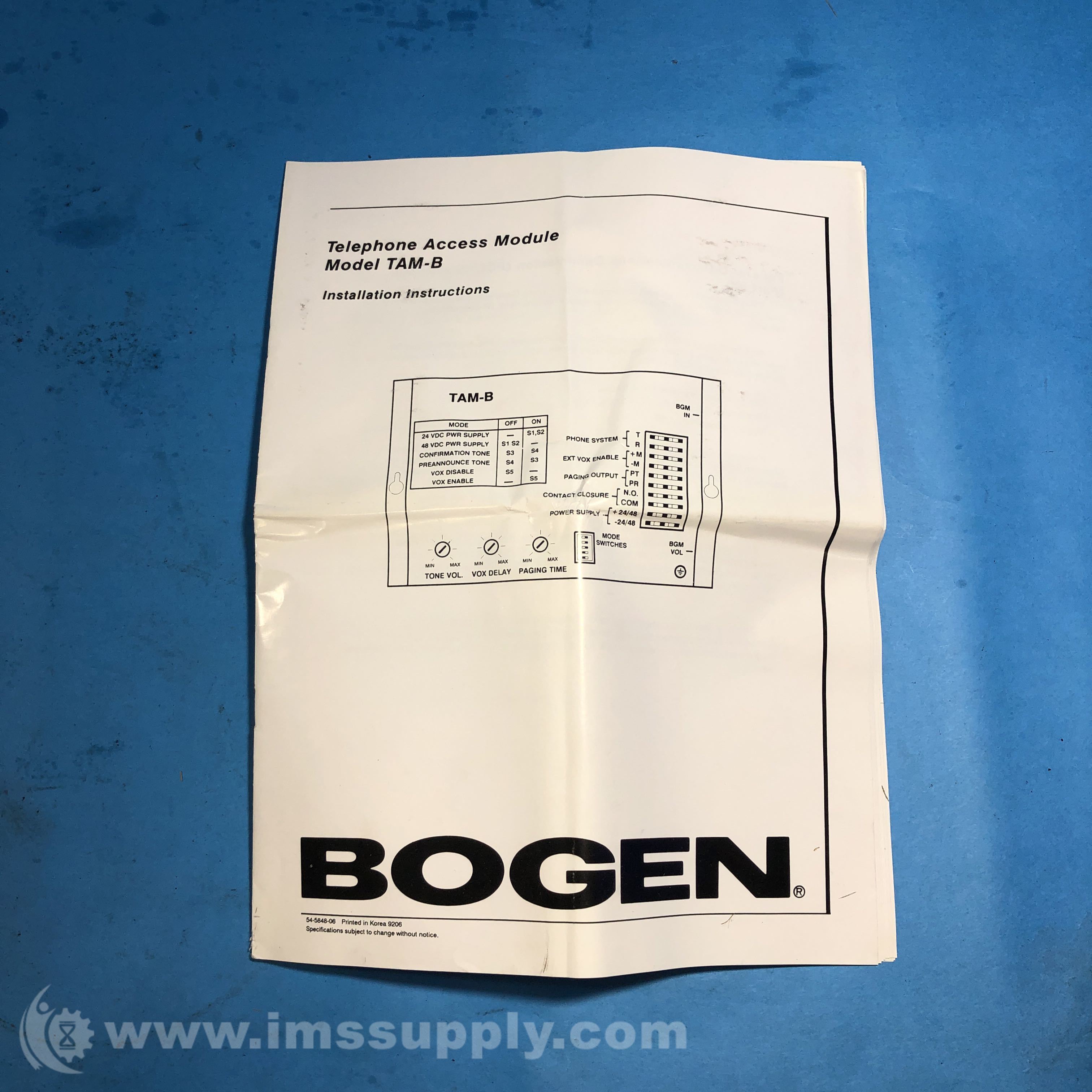 Bogen Communication TAM-B Telephone Access Module - IMS Supply