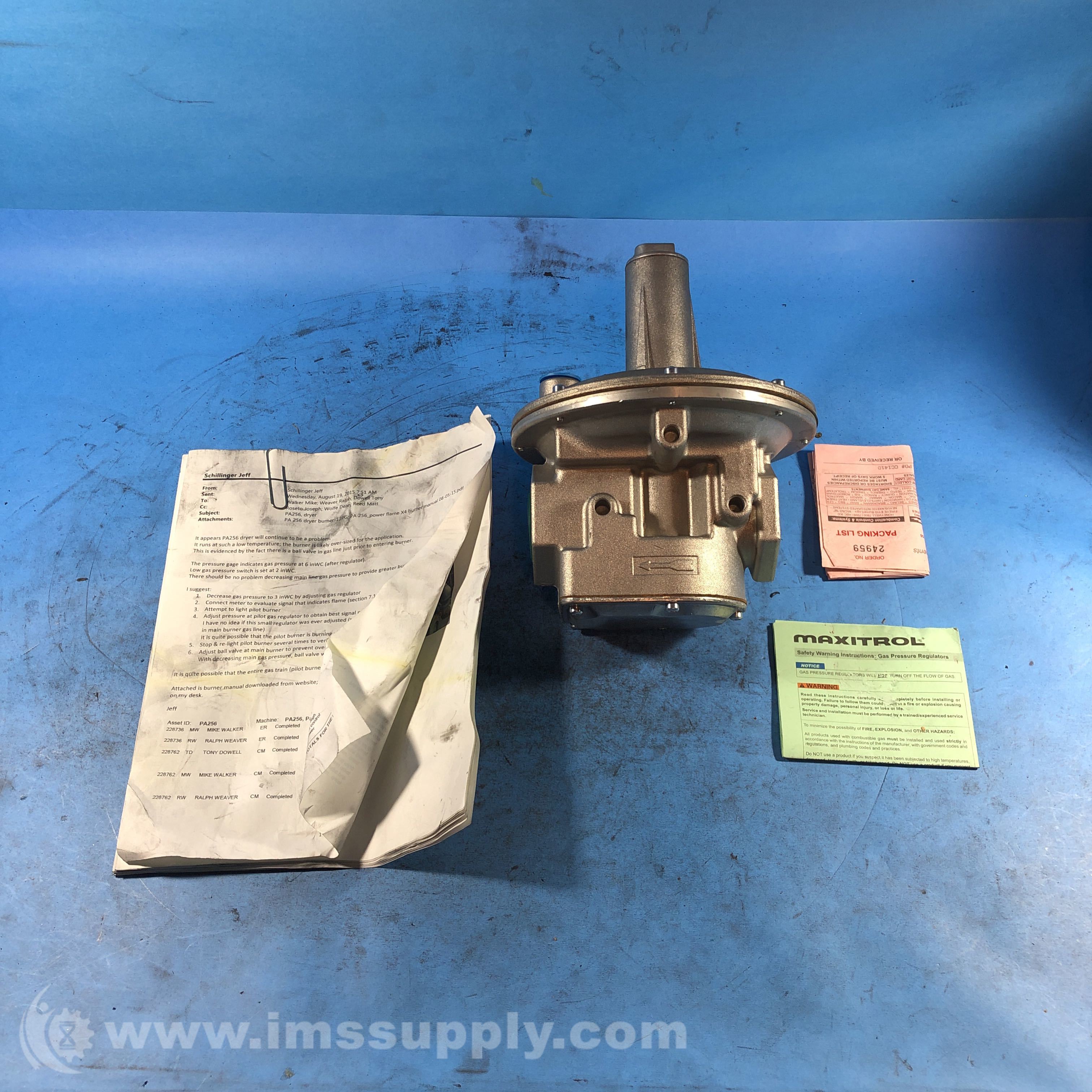 Maxitrol 210D 1-1/4NPT Gas Pressure Regulator - IMS Supply