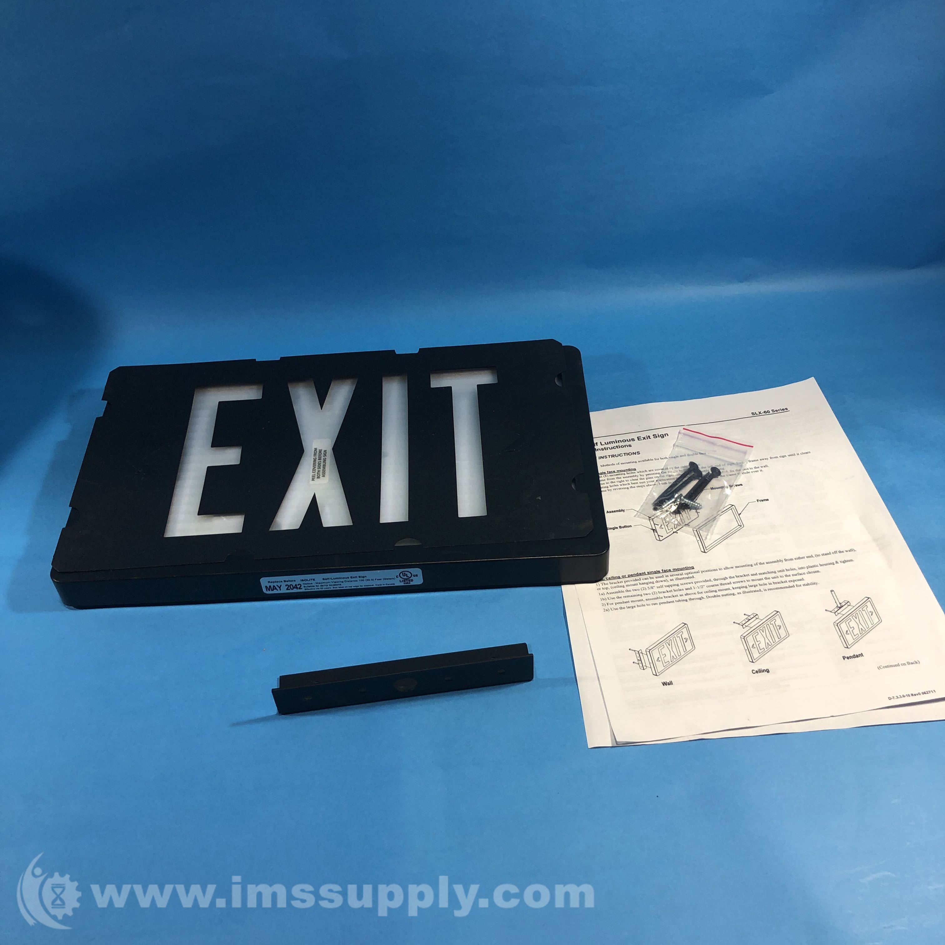 Isolite SLX60S-20BK Black Self-Luminous Exit Sign - IMS Supply
