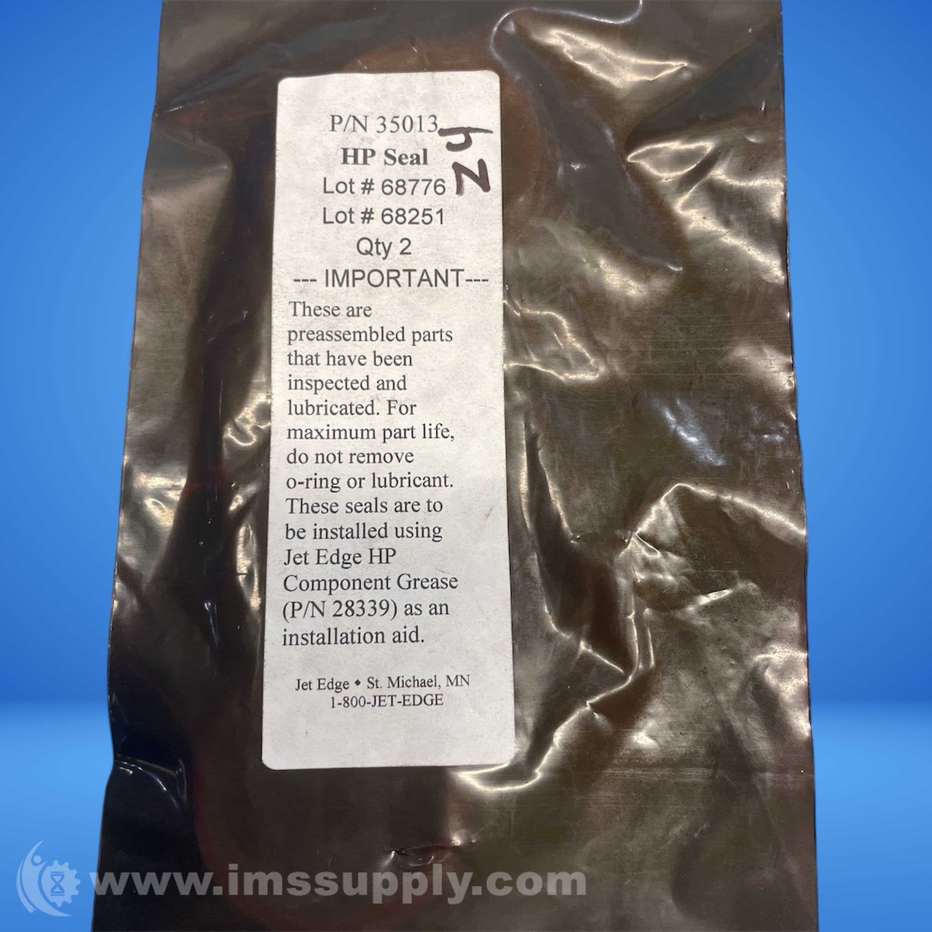 Jet Edge 35013 HP Seal - IMS Supply
