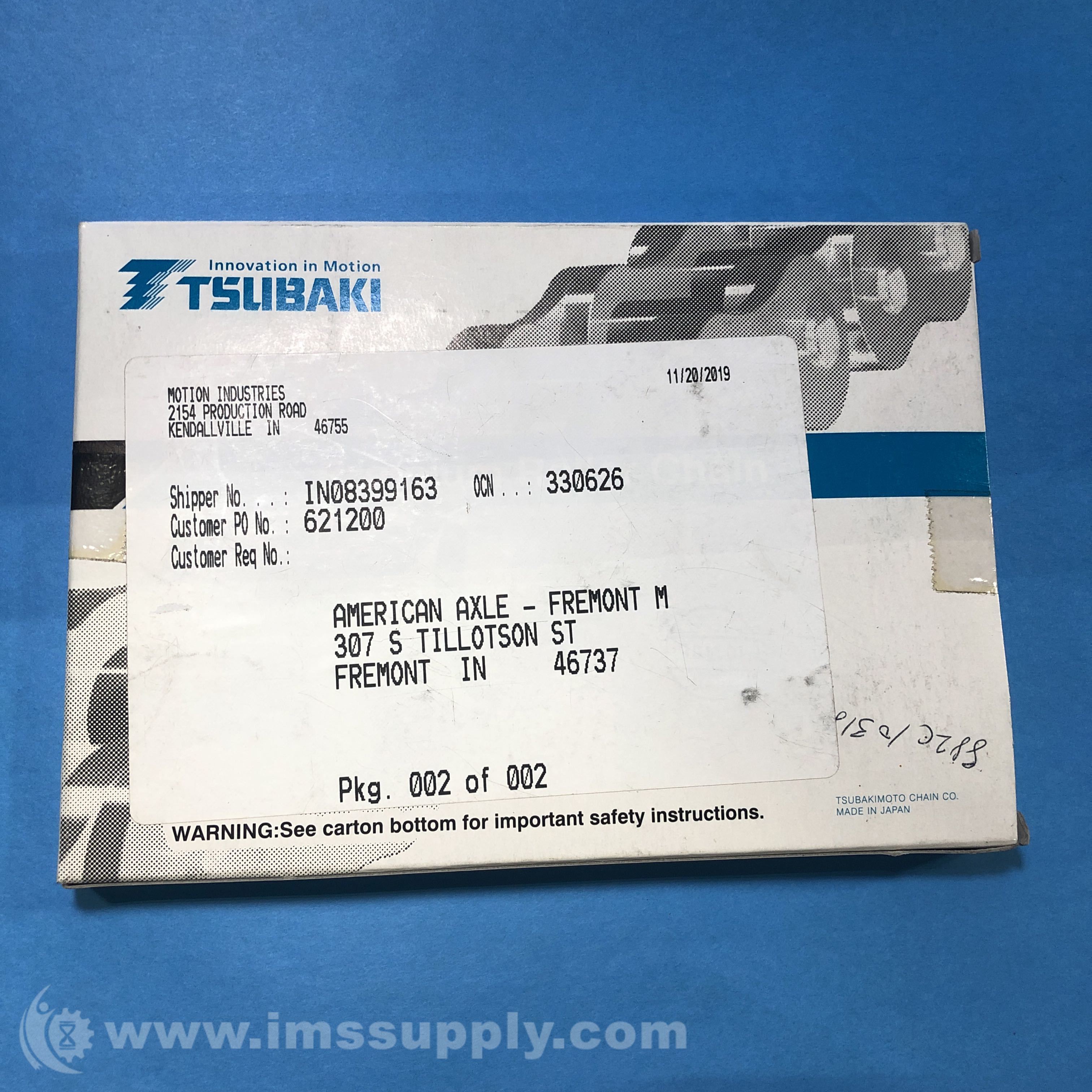 Tsubaki RS35-1-RP-U Roller Chain 320 Links 10ft Riveted 3/8 - IMS Supply