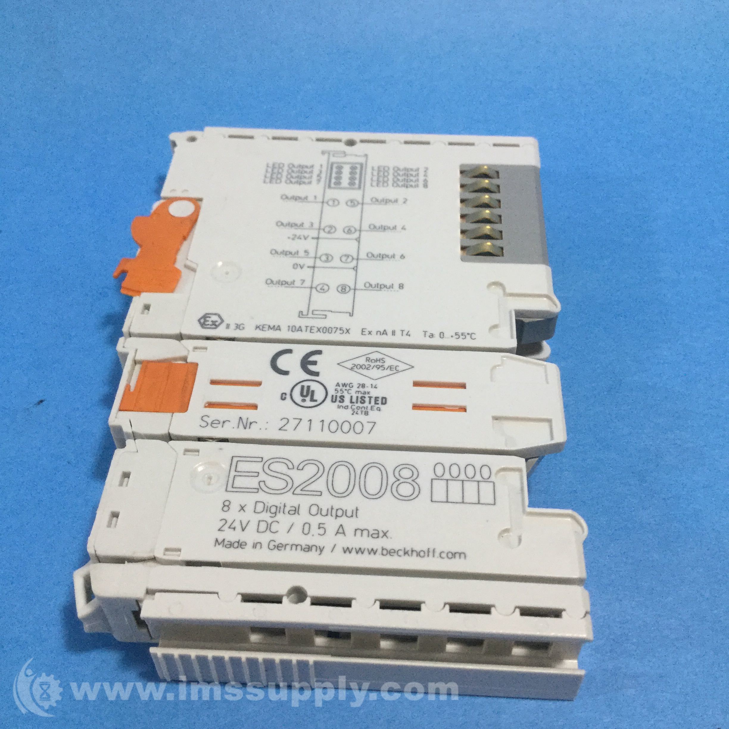 Beckhoff ES2008 8-Channel Digital Output Terminal, 24 VDC - IMS Supply