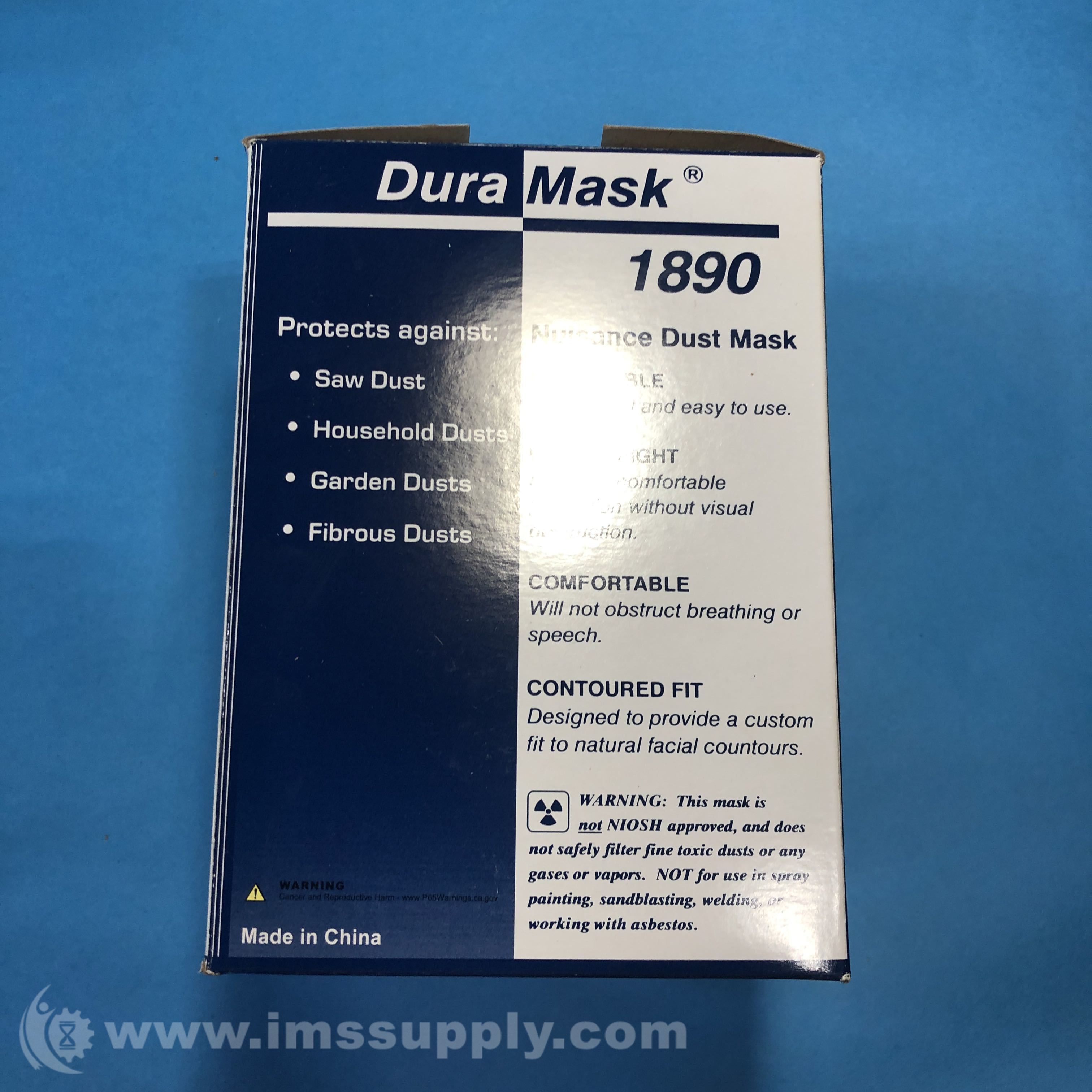 Durawear Dura-Mask 1890 Box of 50 Dust Masks - IMS Supply