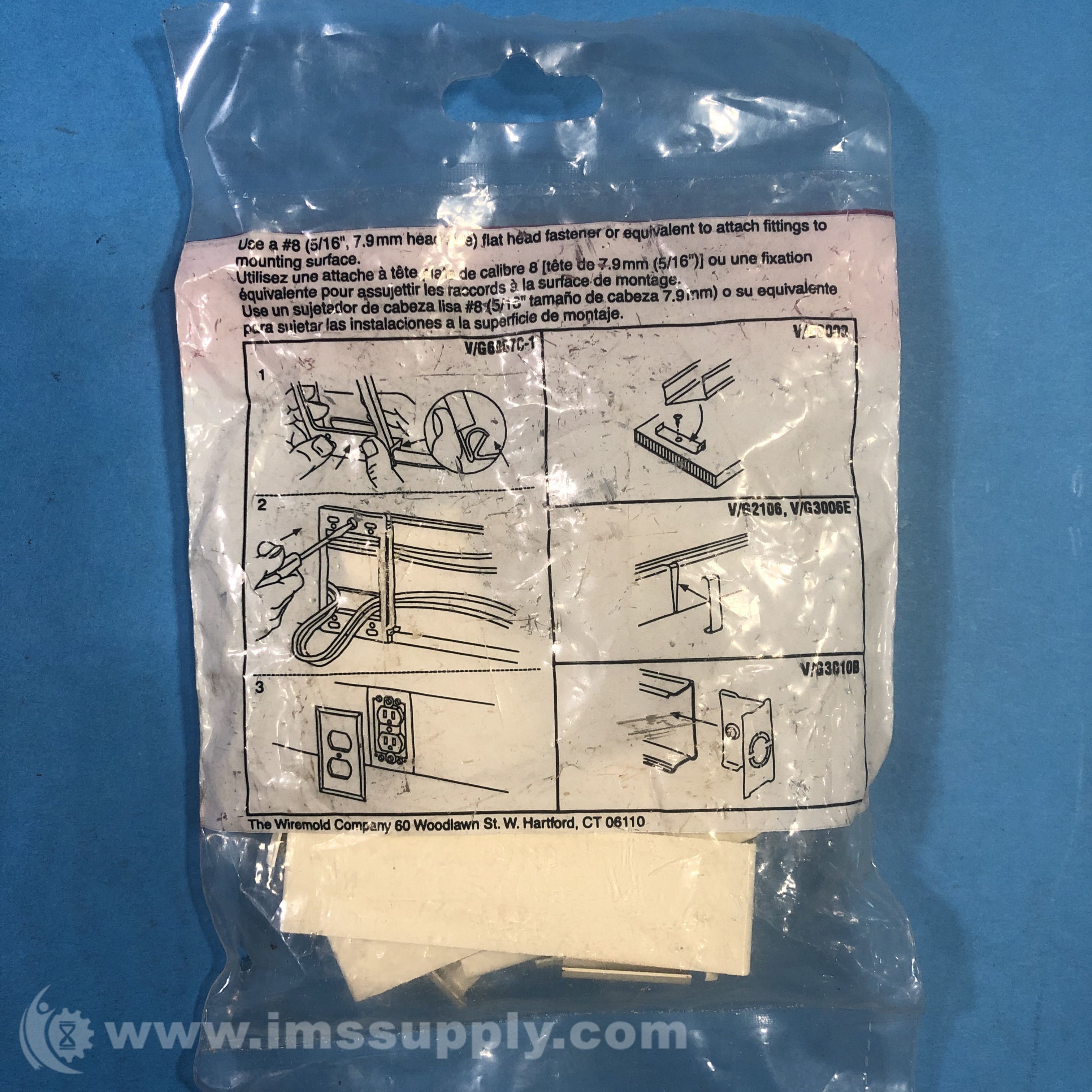 Wiremold V3006E Bag of 10 STEEL COVER CLIP 3000 IVORY - IMS Supply