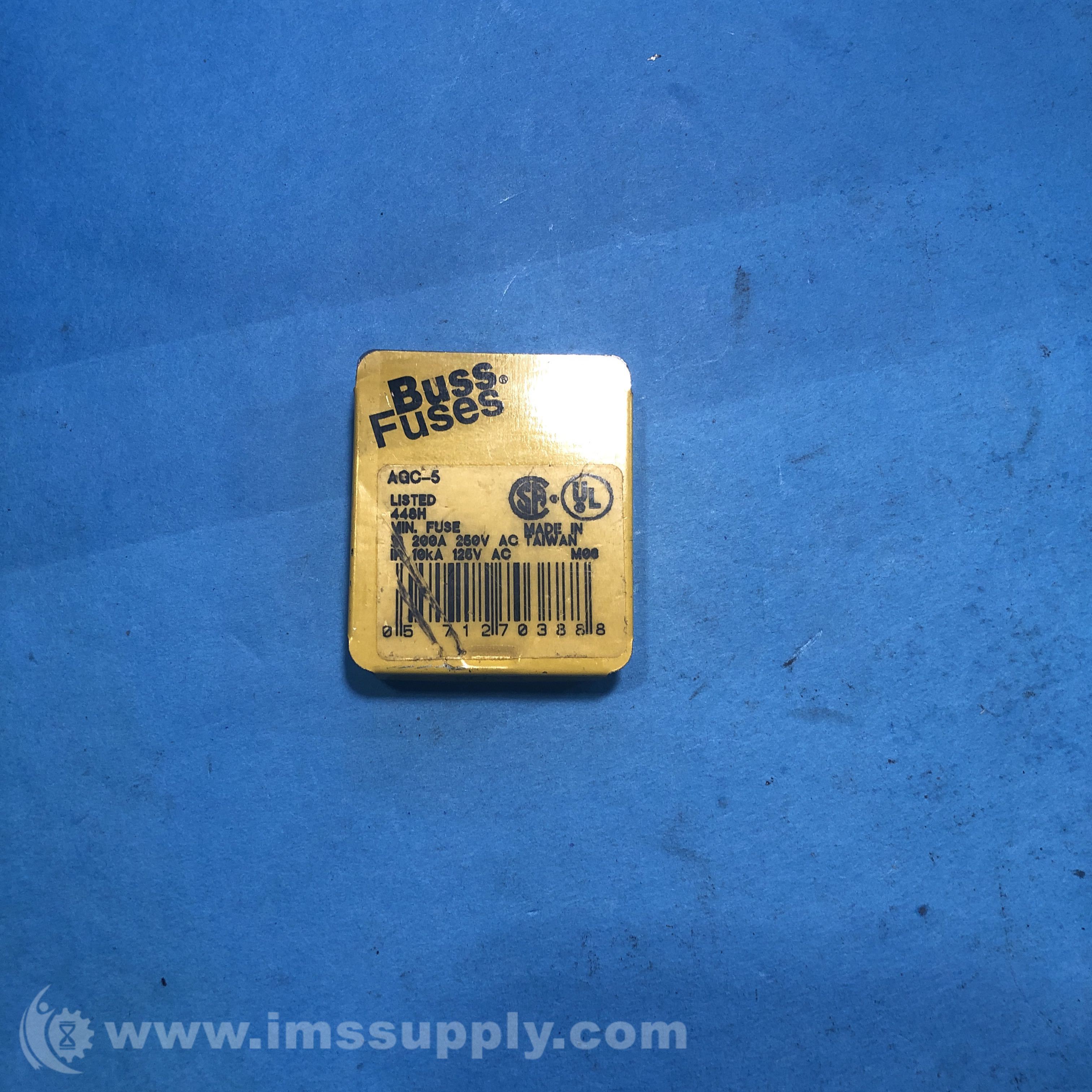 Buss AGC-5 Fast Acting Fuse - IMS Supply