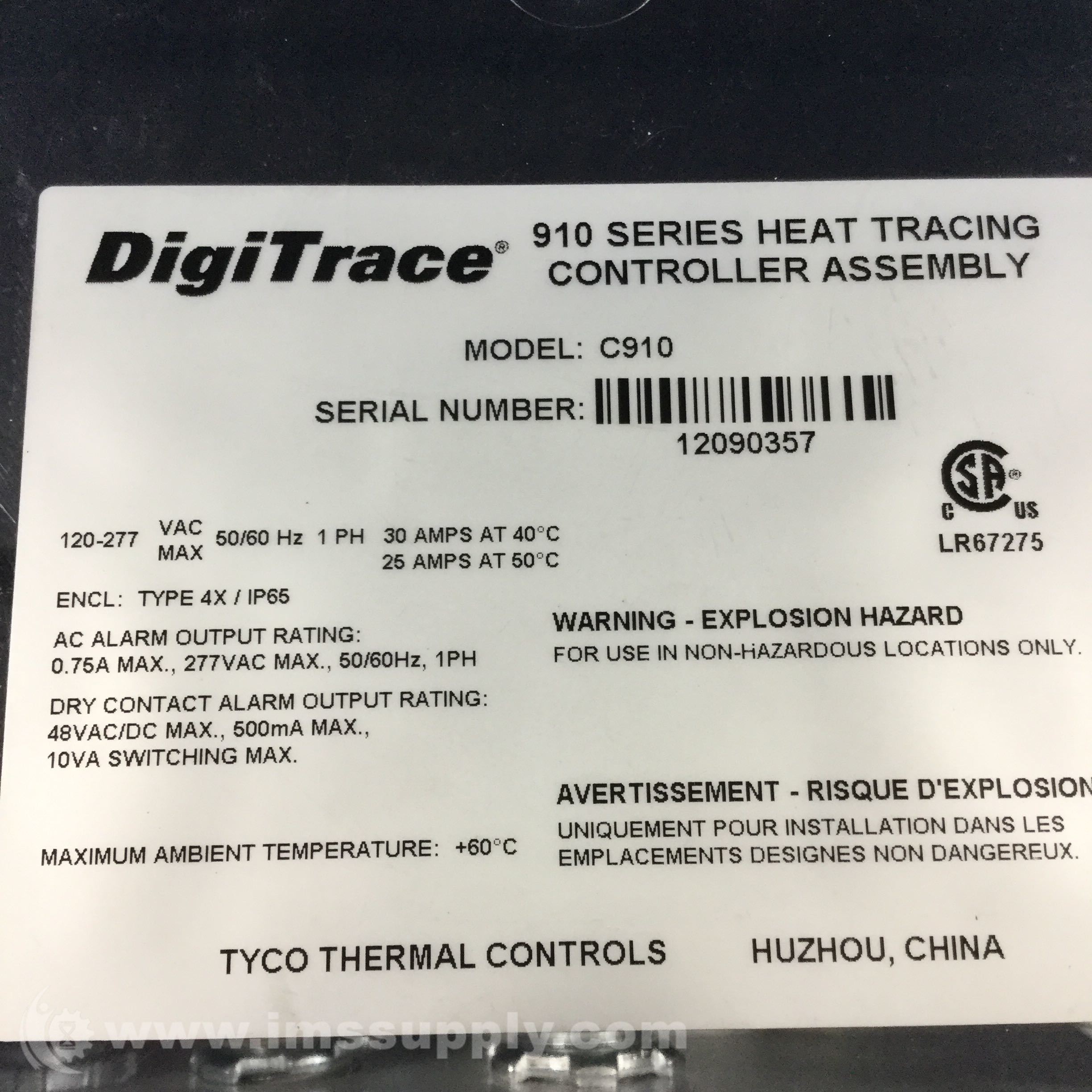 Digitrace C910 Heat Tracing Controller Assembly - IMS Supply