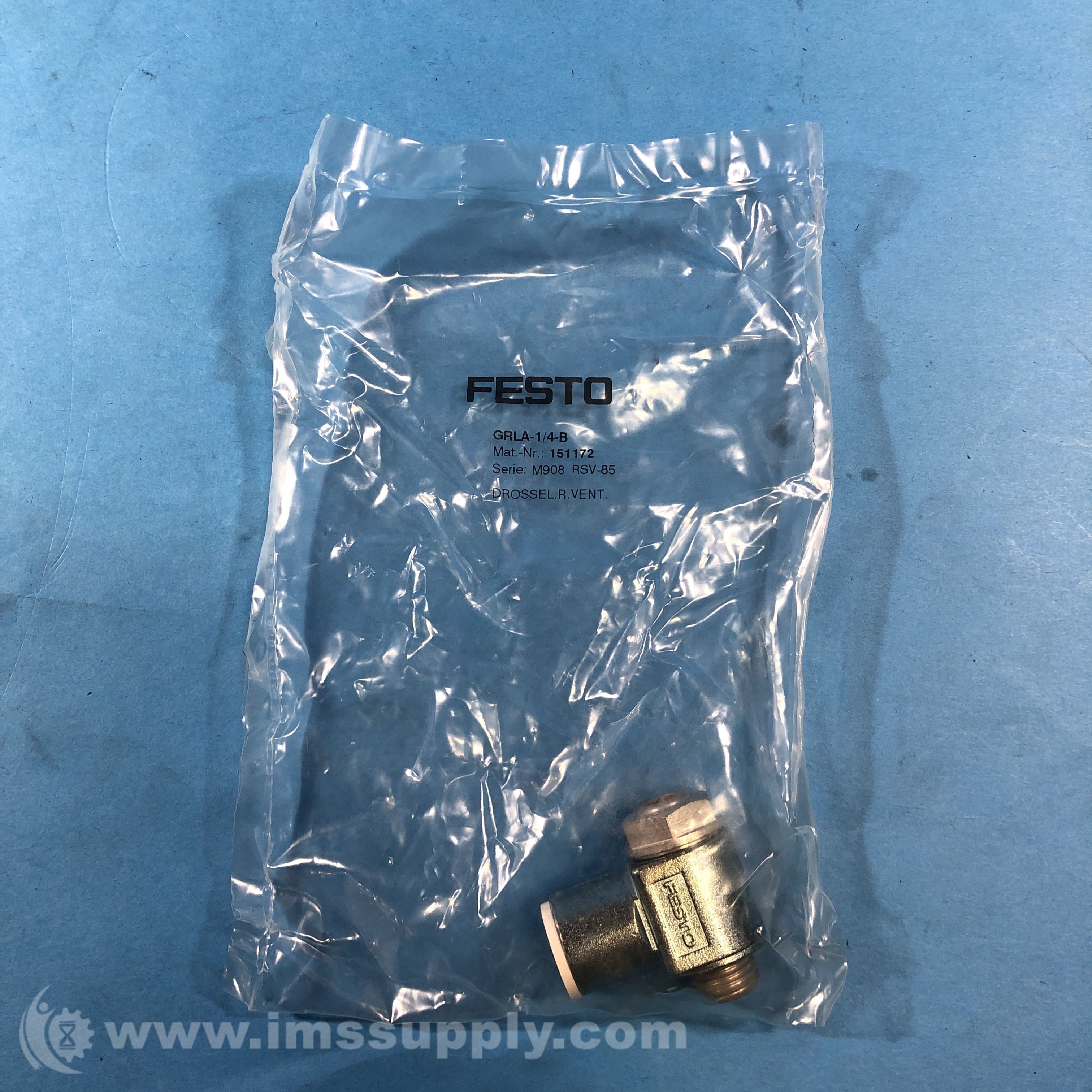 Festo GRLA-1/4-B, 151172 One-Way Flow Control Valve - IMS Supply