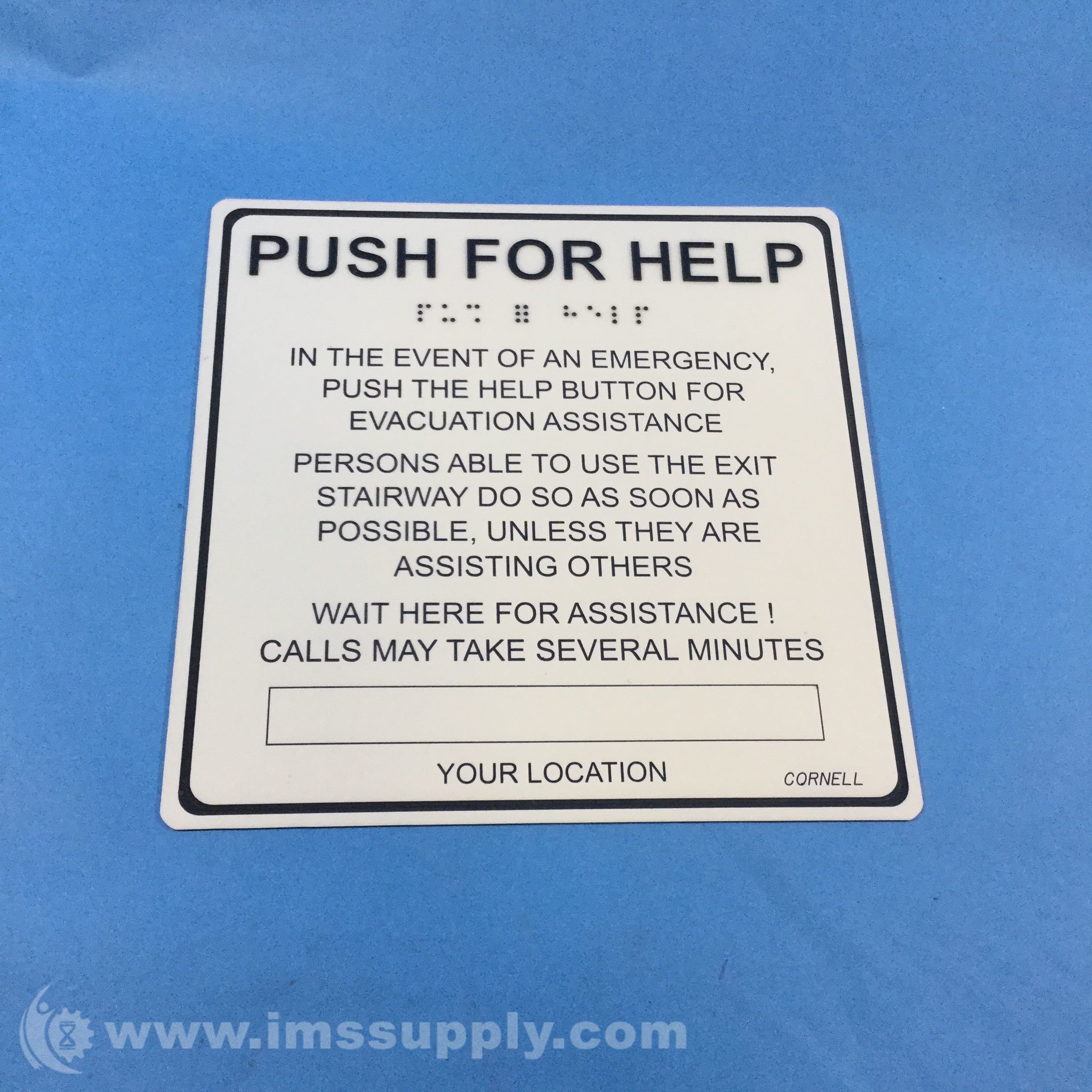 Cornell Communications SN-C48 Sign, Instructions - IMS Supply