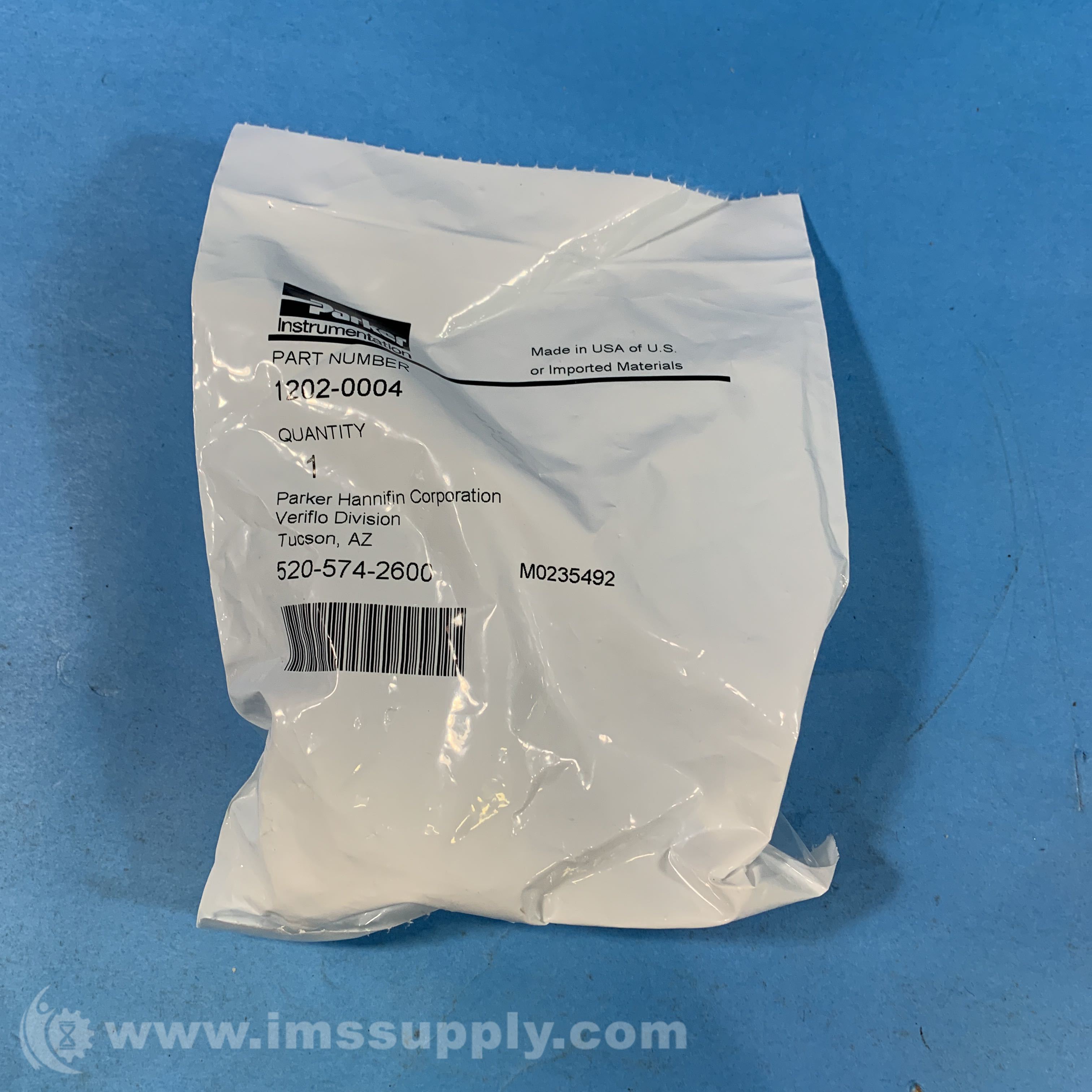 Parker 1202-0004 PFA Tube Fitting, Nut Assembly, 3/4' Tube OD - IMS Supply