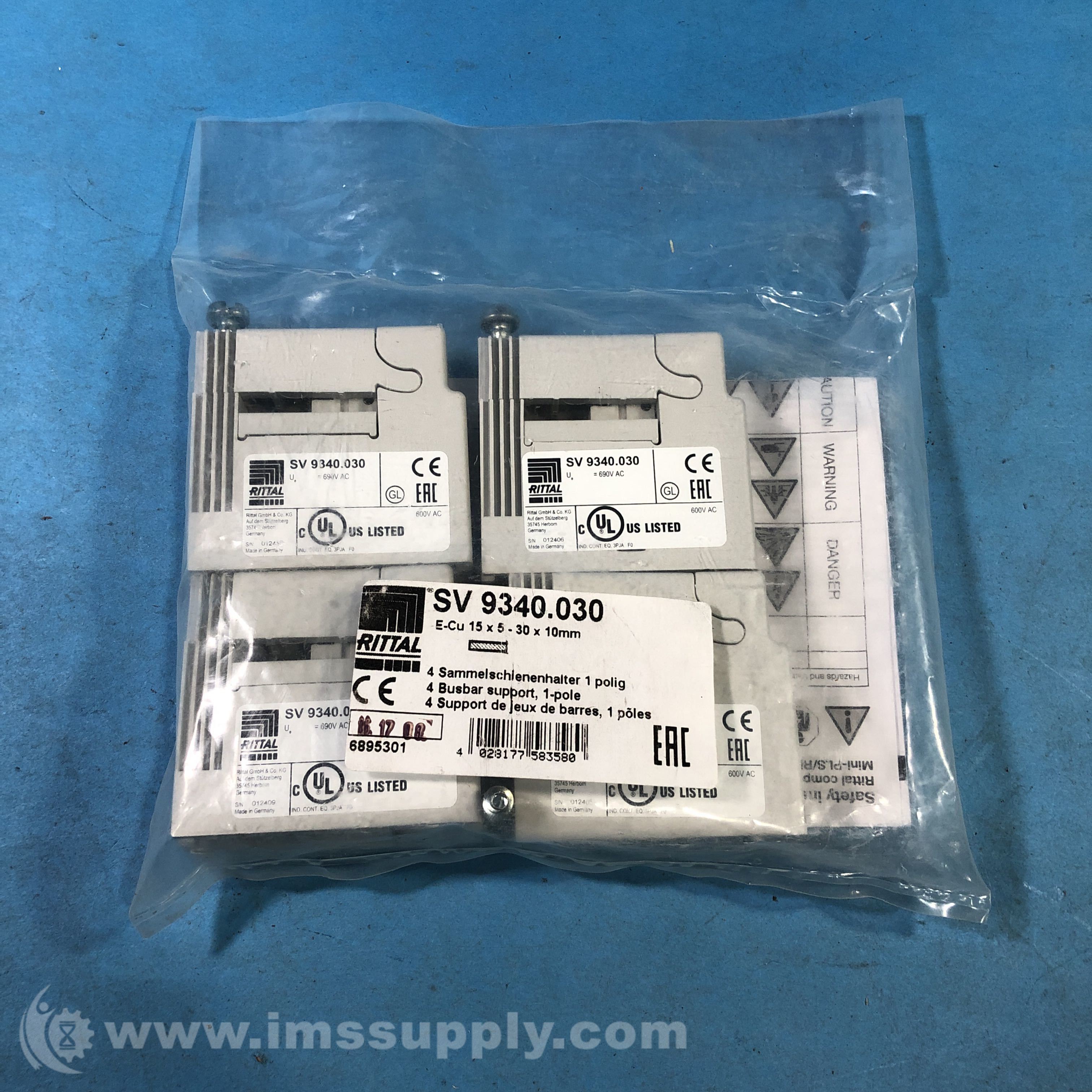 Rittal SV9340.030 Bag of 4 Busbar Supports - IMS Supply