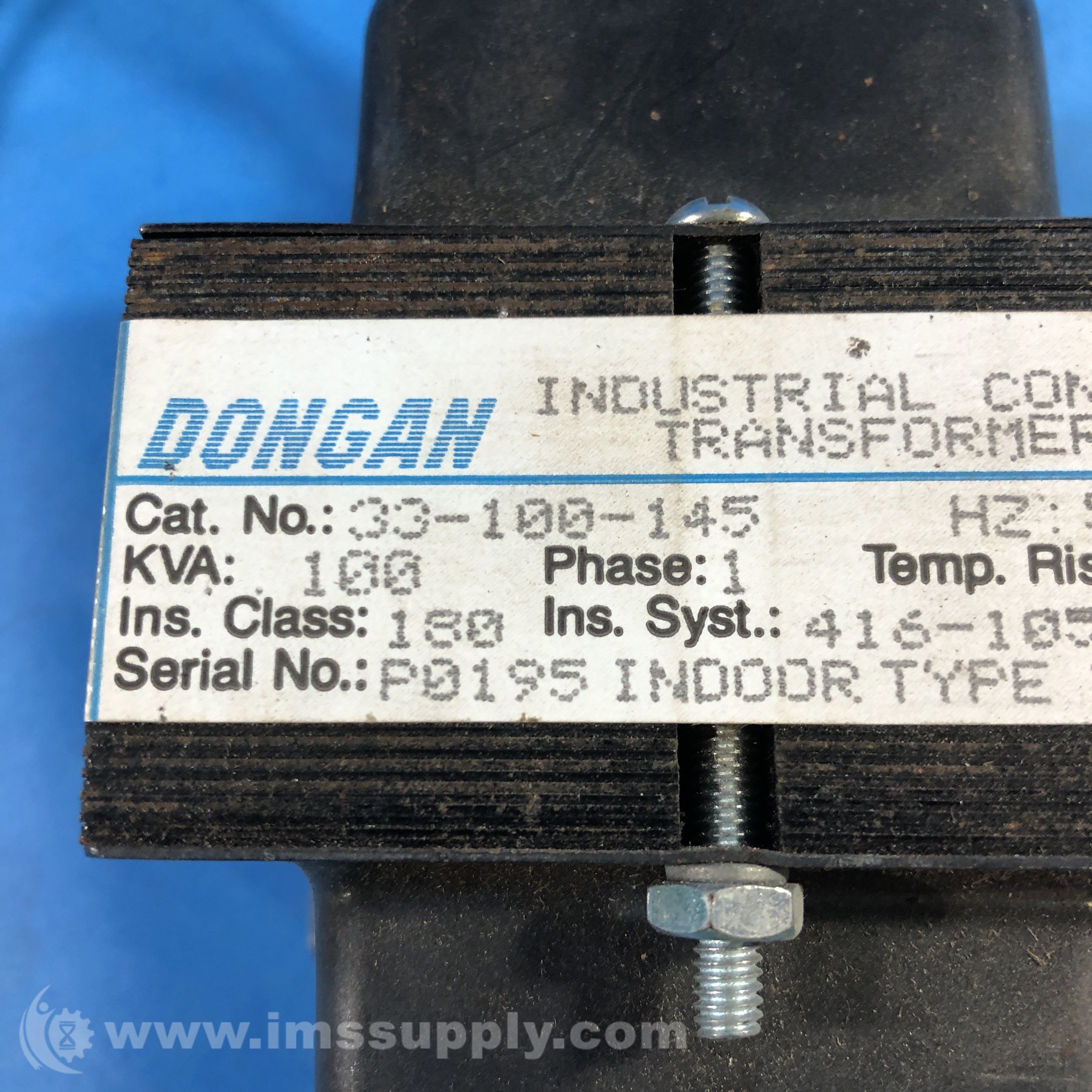Dongan 33-100-145 Transformer 100KVA 1PHASE 50/60HZ TYPE 1 - IMS Supply