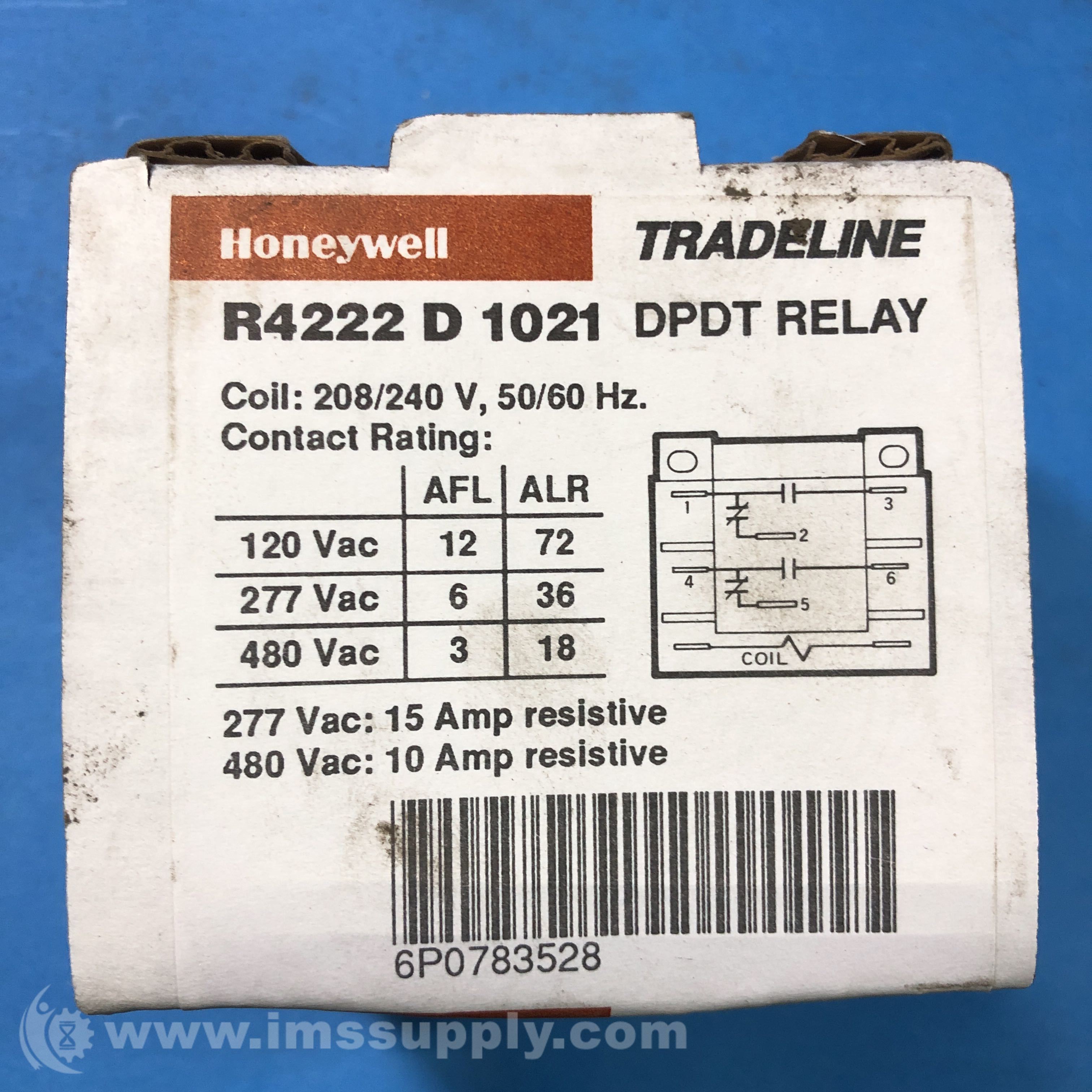 Honeywell R4222 d 1021 Switching Relay Coil 208/240V - IMS Supply