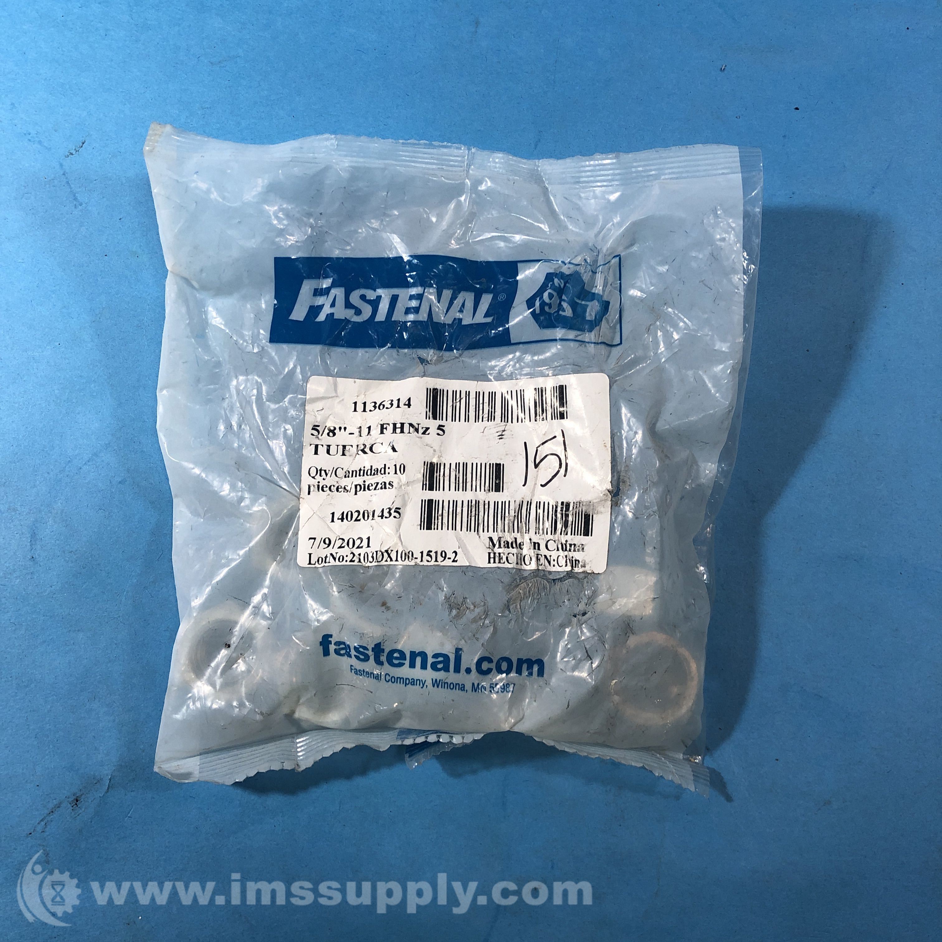 Fastenal 1136314 11 Zinc Hex Nut 9PK - IMS Supply