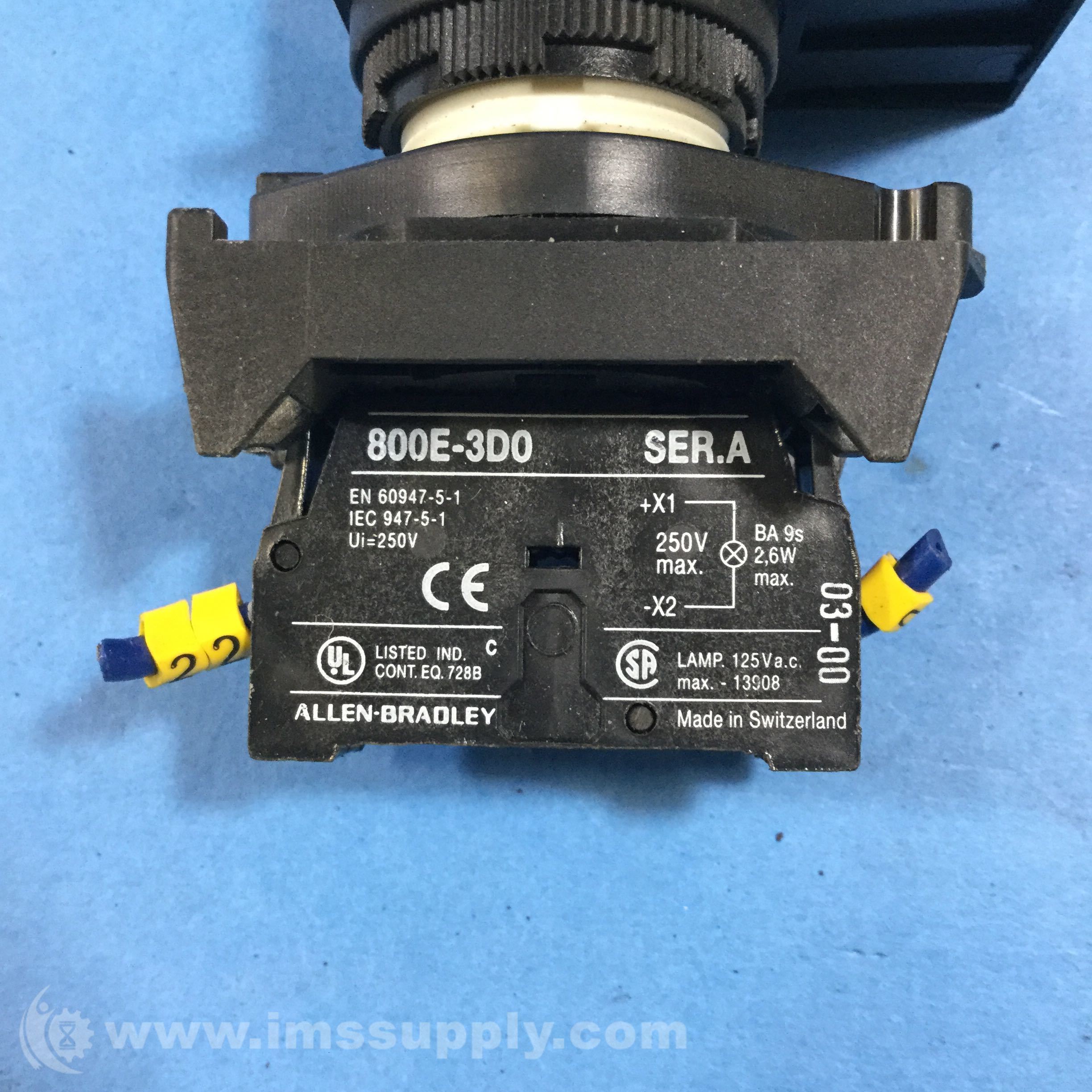 Allen Bradley 800E-3D0 Push Button Power Module - IMS Supply