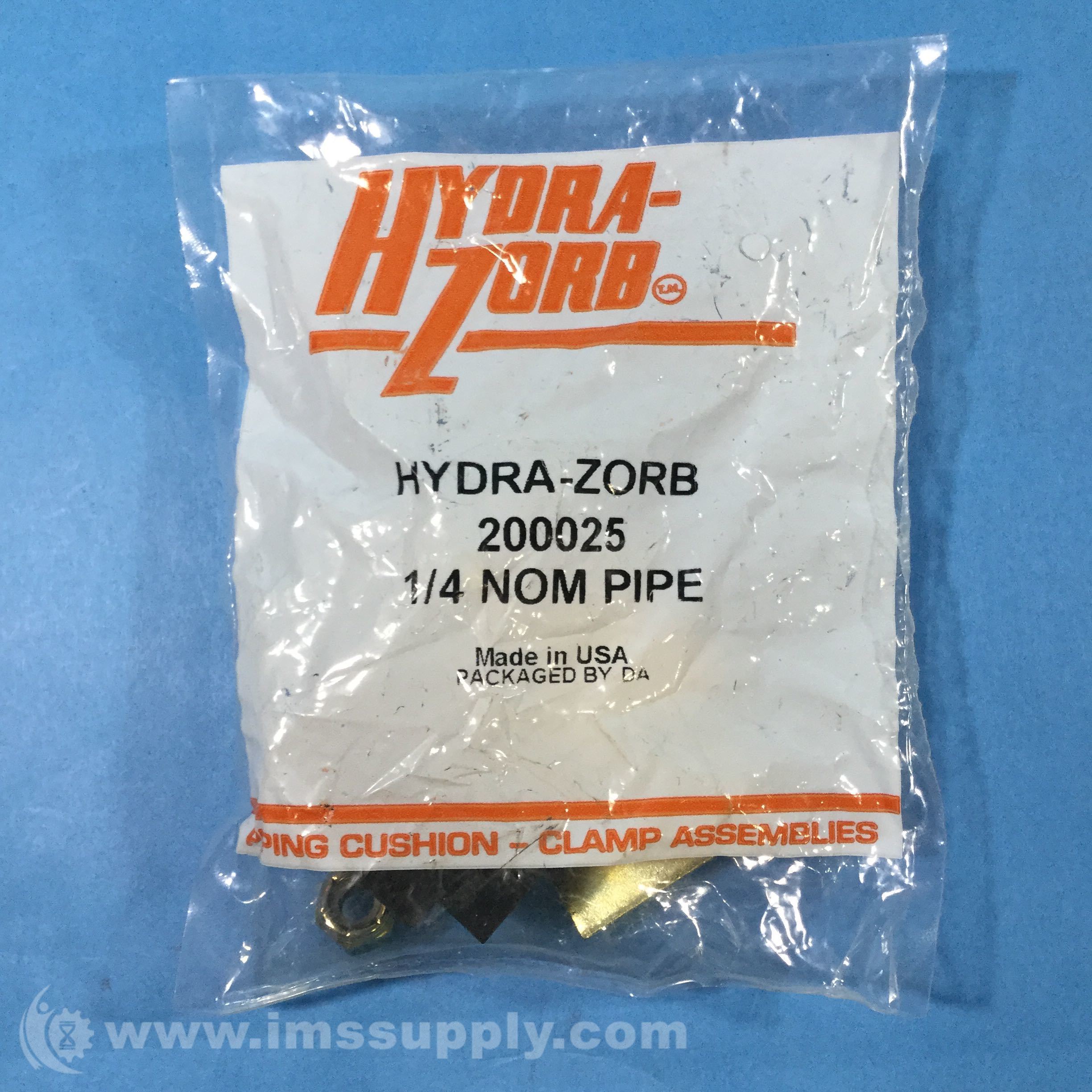 Hydra-Zorb 200025 Size 1/4 Inch 1/4 Pipe Cushion Clamp - IMS Supply