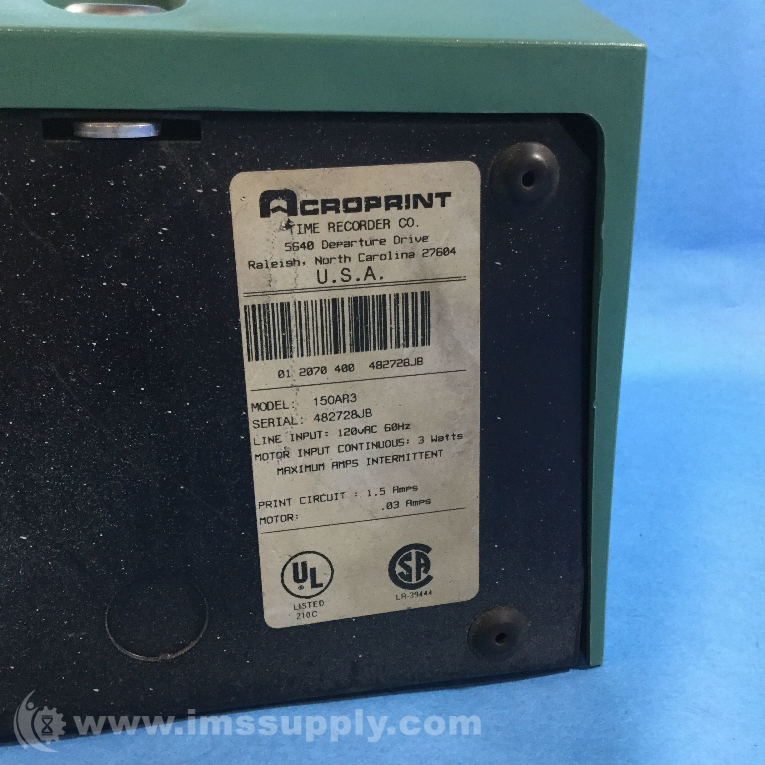 Acroprint 150AR3 Automatic-print Electronic Time Recorder - IMS Supply