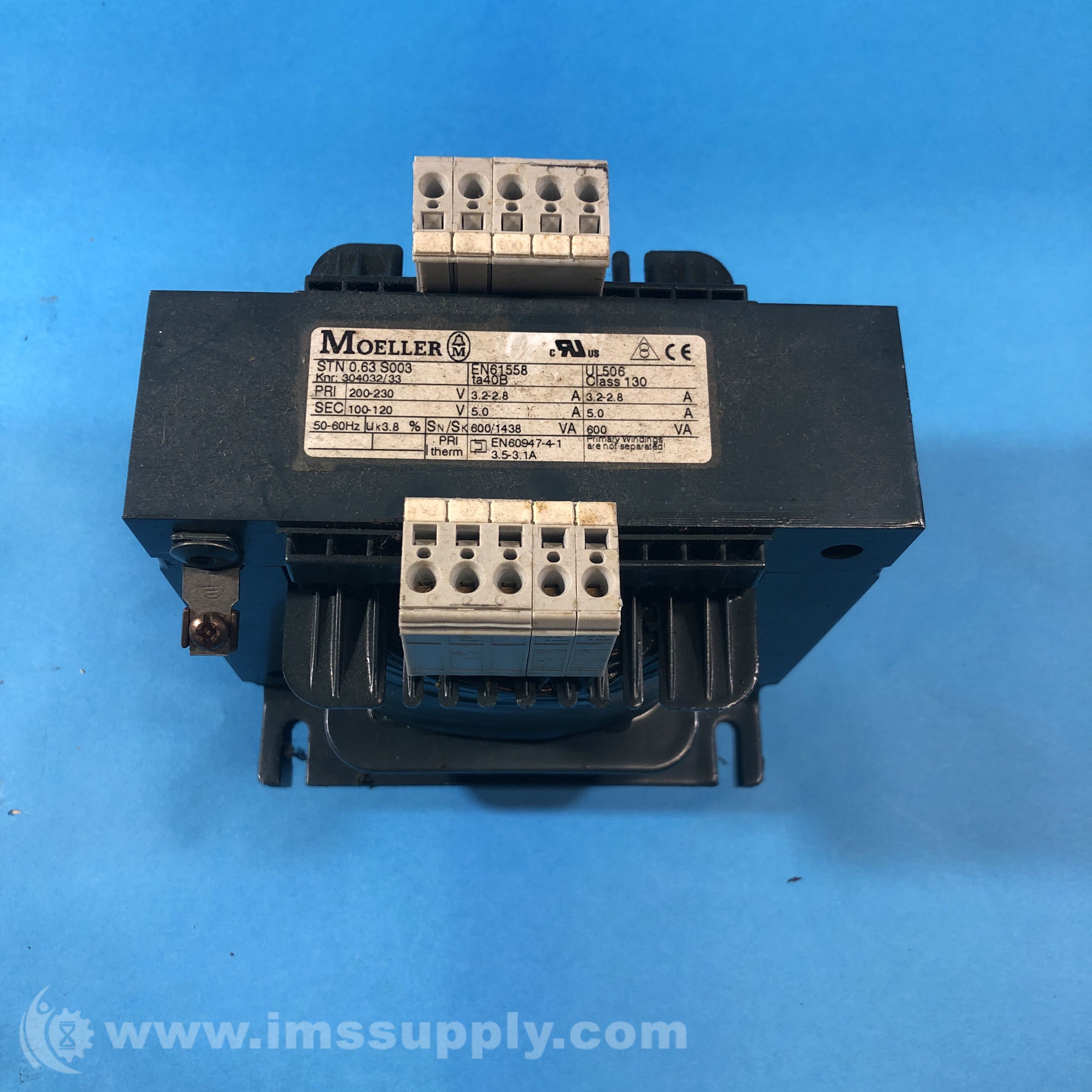 Moeller Electric STN 0.63 S003 Single Phase Control Transformer - IMS ...