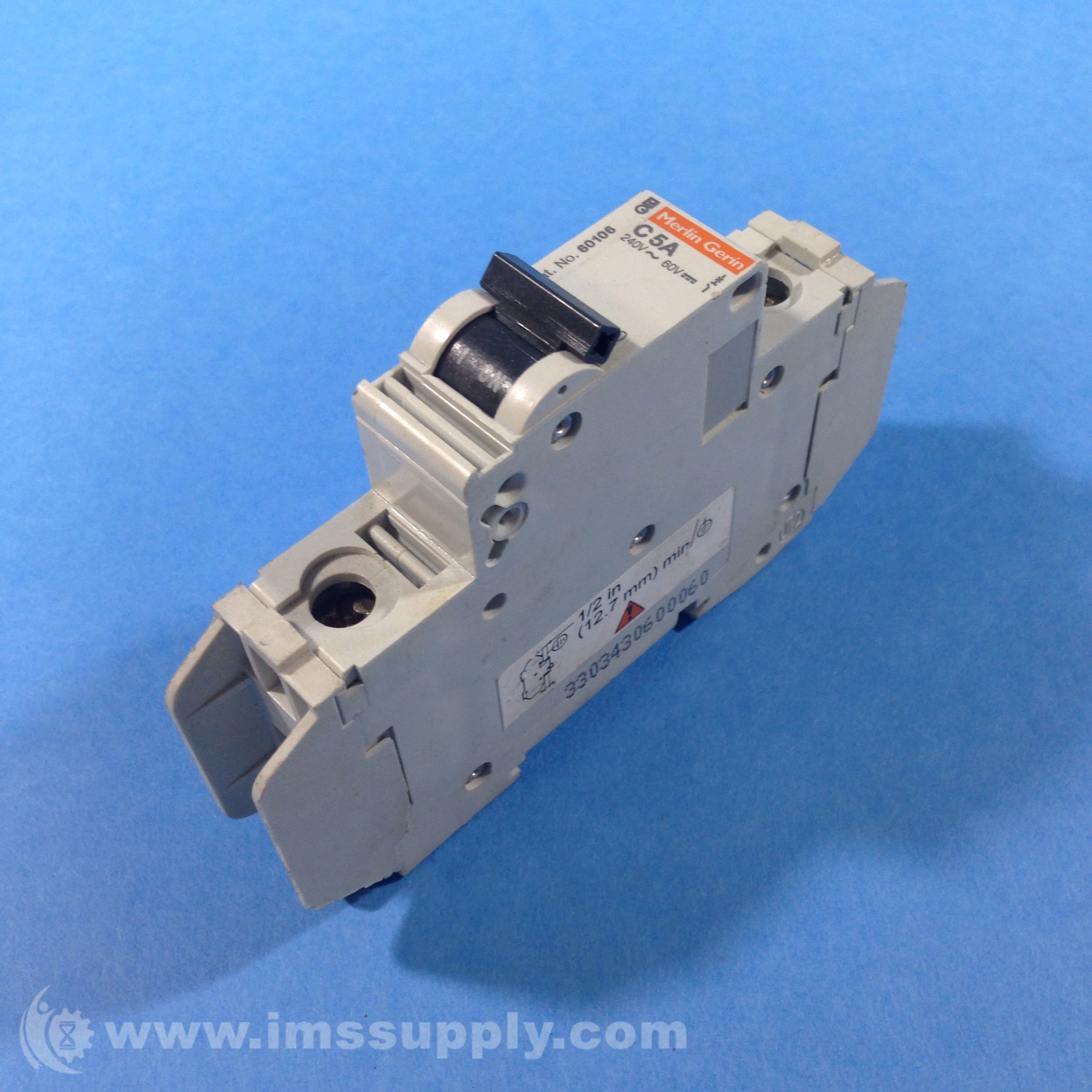 Merlin Gerin MULTI 9 C60-C5A Circuit Breaker 5A 120/240V 1 Pole - IMS Supply