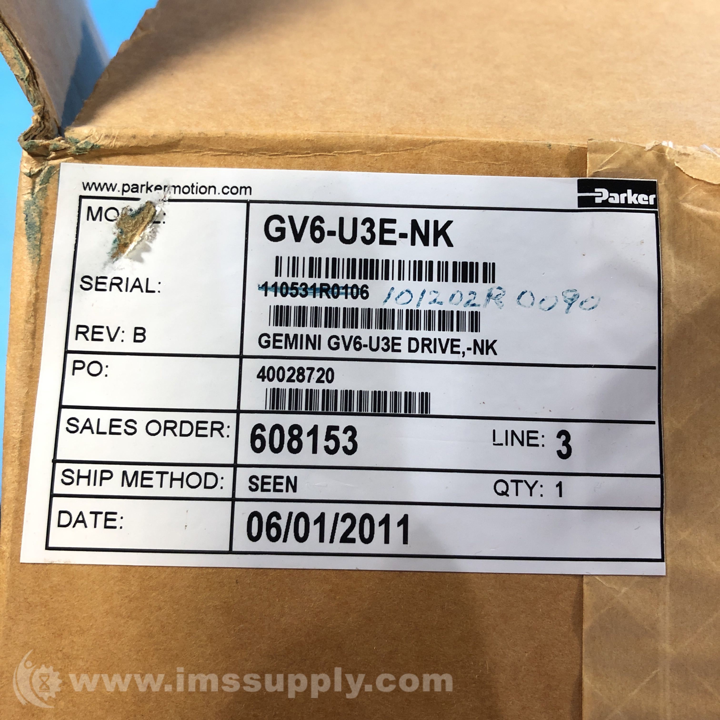Parker GV6-U3E-NK Gemini Digital Servo Drive - IMS Supply